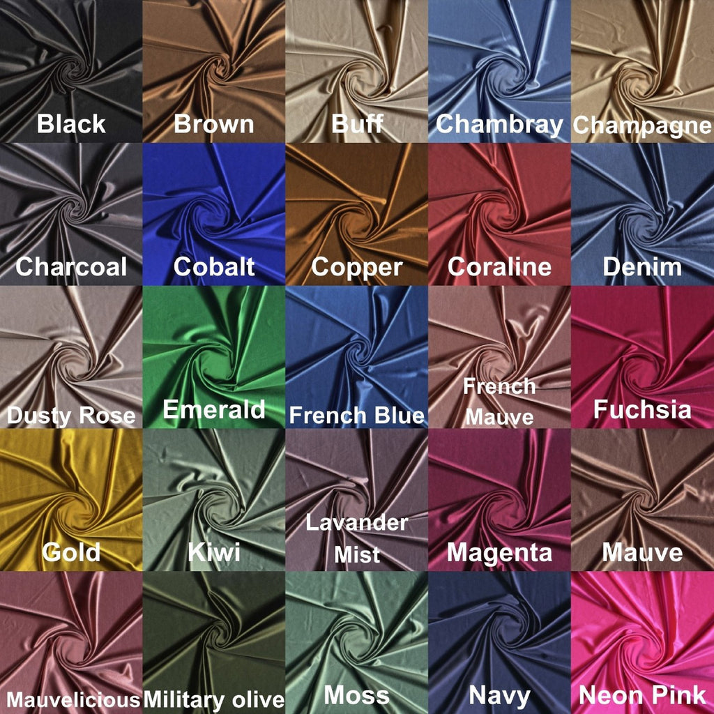 Satin Royal Knit Fabric by the Yard - Stretchy Satin Prom Dress Fabric